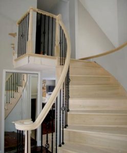 Stain-Grade Poplar Curved Staircase Prior to Finish Applied #163 - The ...